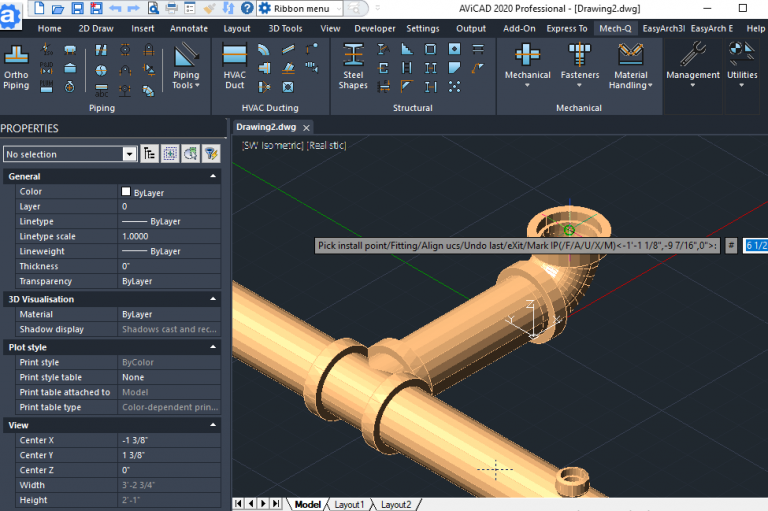 CAD software like AutoCAD® with plant piping tools - AviCAD